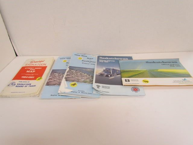 5 Old Saskatchewan Road Maps - Schmalz Auctions
