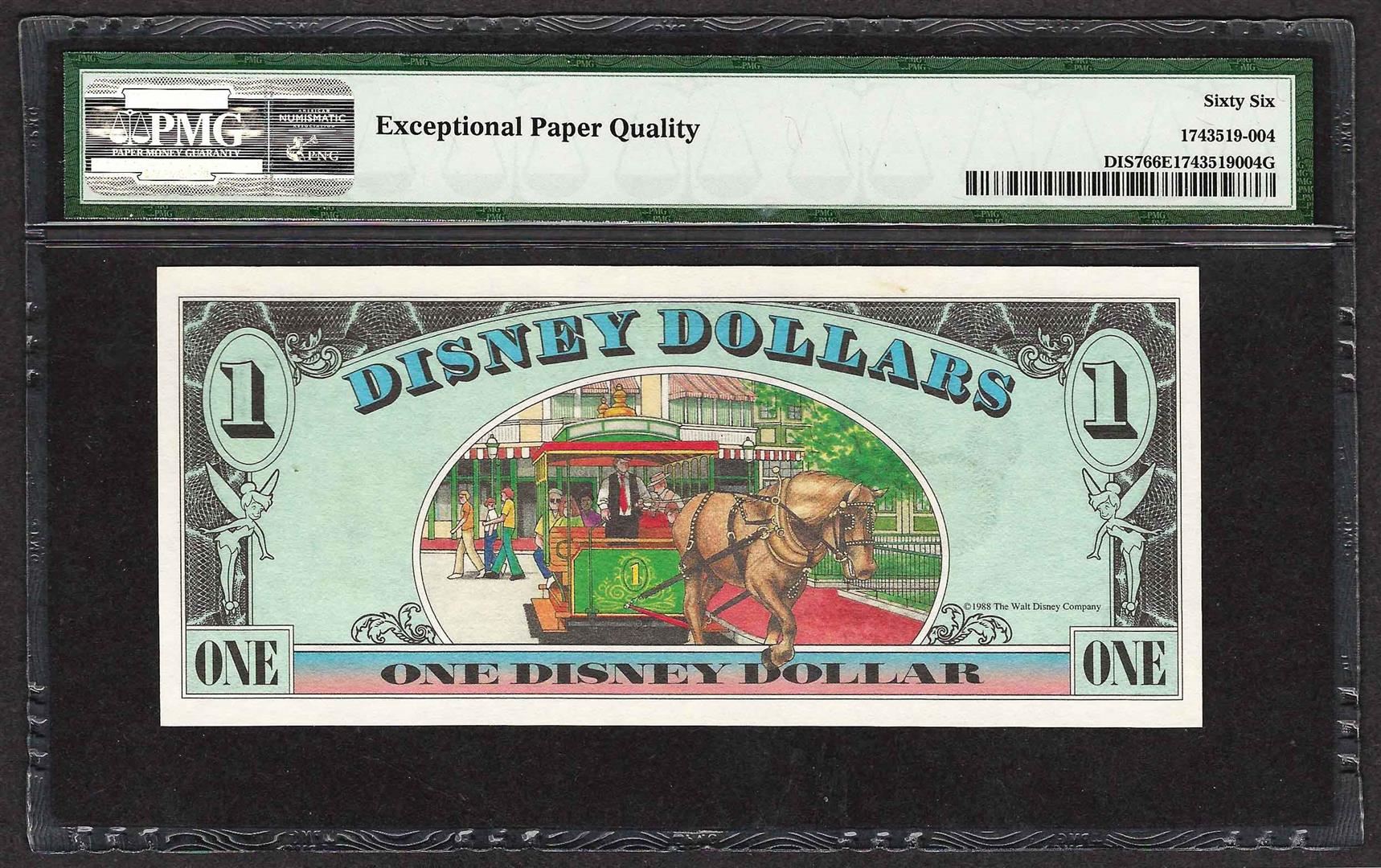 Lot of (2) Consecutive 1988 $1 Disney Dollars Notes PMG Gem ...