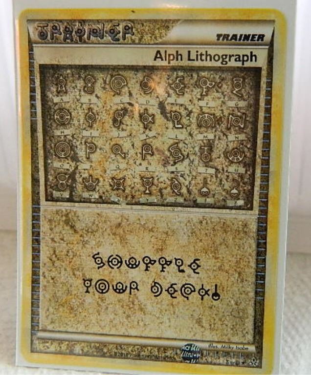 POKEMON COLLECTOR CARD IN PROTECTIVE SLEEVE - TRAINER - ALPH LITHOGRAPH ...