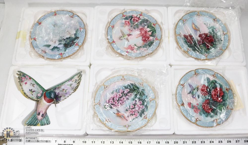 6 LENA LIU BRADFORD HUMMINGBIRD 3D PLATES