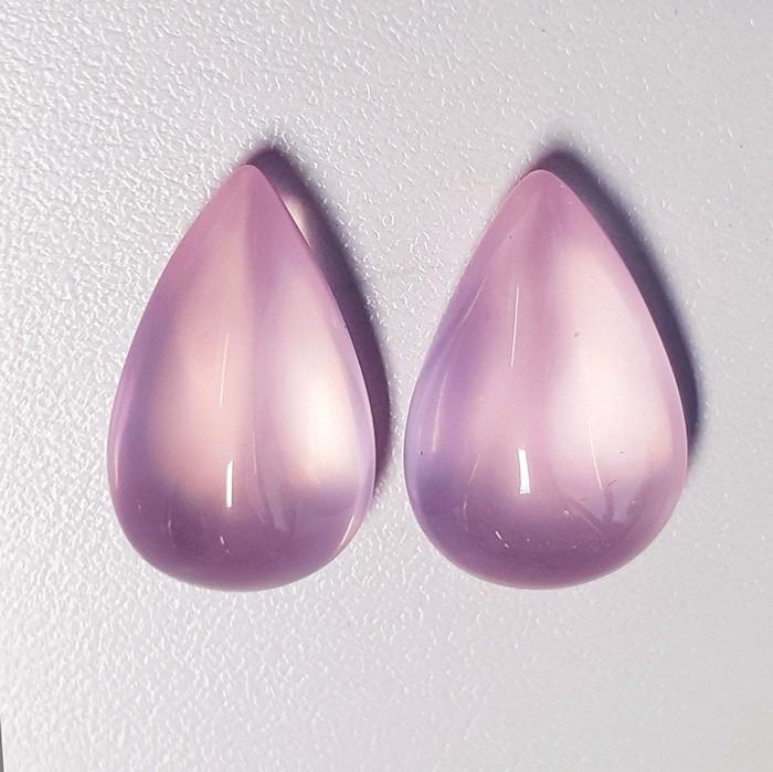 Natural Pastel Pink Rose Quartz Pair - Flawless
