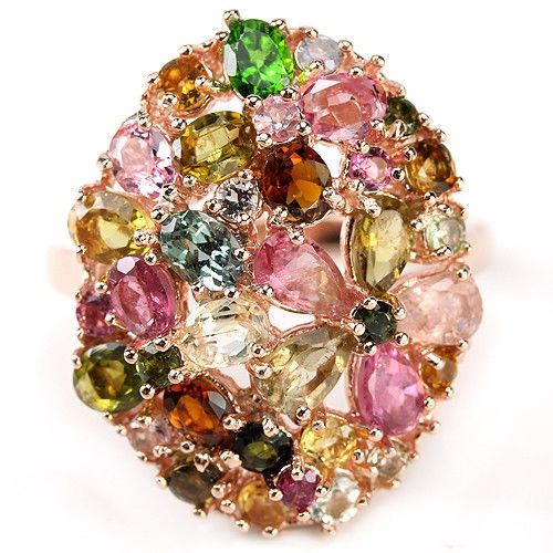 NATURAL MULTI COLOR TOURMALINE Ring