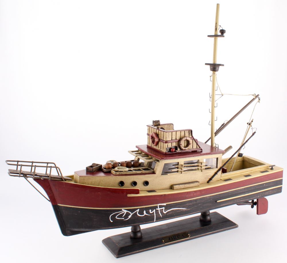 Richard Dreyfuss Signed "Jaws" Orca Model Boat (JSA COA)