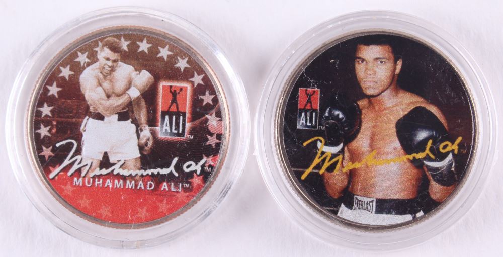 Set of (2) Muhammad Ali Colorized Coins