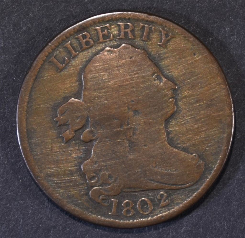 1802/O HALF CENT REV 1802 VG-F