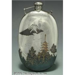 A MIXED METAL JAPANESE FLASK