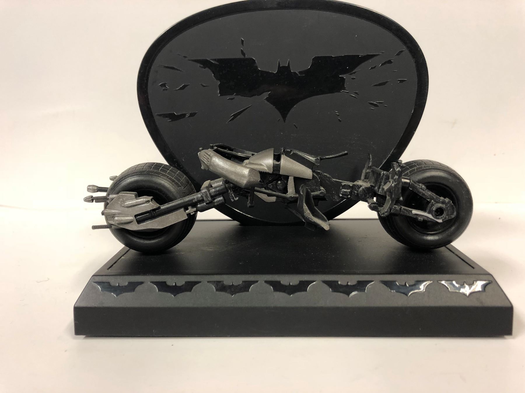 DC BATMAN MOTORCYCLE ON STAND