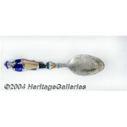 A SILVER AND ENAMEL GEORGE WASHINGTON SOUVENIR SPOON
