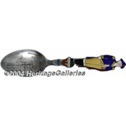 A SILVER AND ENAMEL GEORGE WASHINGTON SOUVENIR SPOON