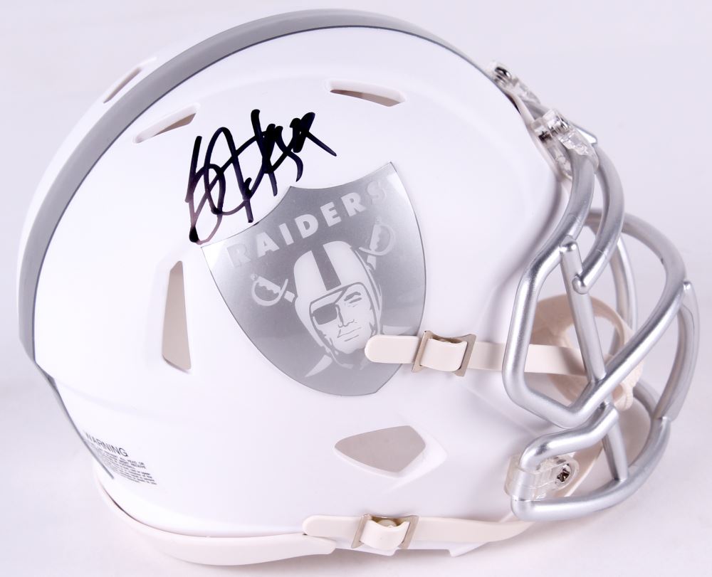 Bo Jackson Signed Raiders Mini White Ice Speed Helmet (Jackson Hologram)