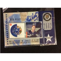 AUTOGRAPHED 2002 Canada Post NHL Hockey Stamp Card Red Kelly Toronto ...