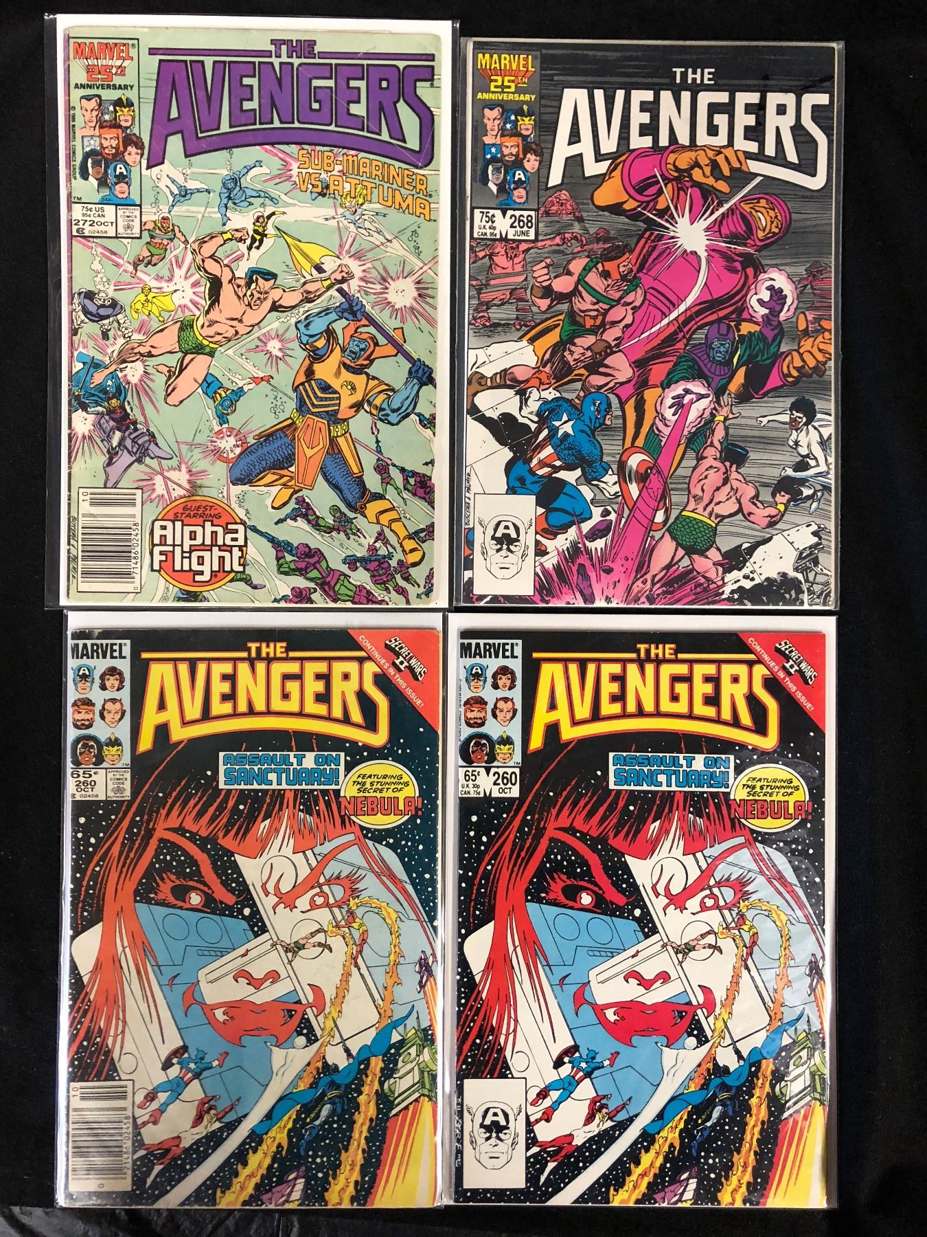 AVENGERS COMIC BOOK LOT (MARVEL COMICS) #272, 268, 260