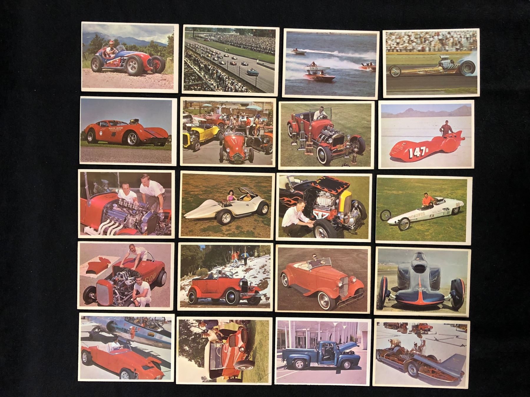 VINTAGE 1965 HOT ROD MAGAZINE TRADING CARDS LOT