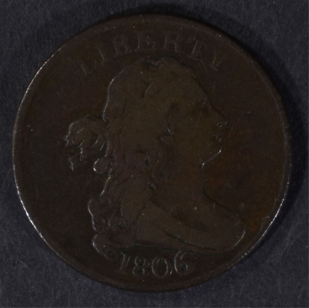 1806 DRAPED BUST HALF CENT, F/VF
