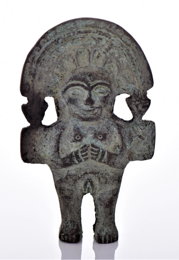 Rare Pre-Columbian Inca Bronze Effigy Sculpture of