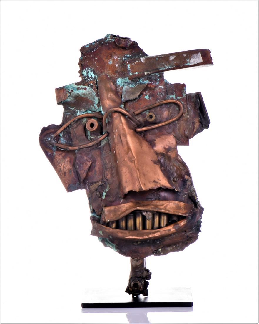 Vintage Copper Steam Punk Face Sculpture.