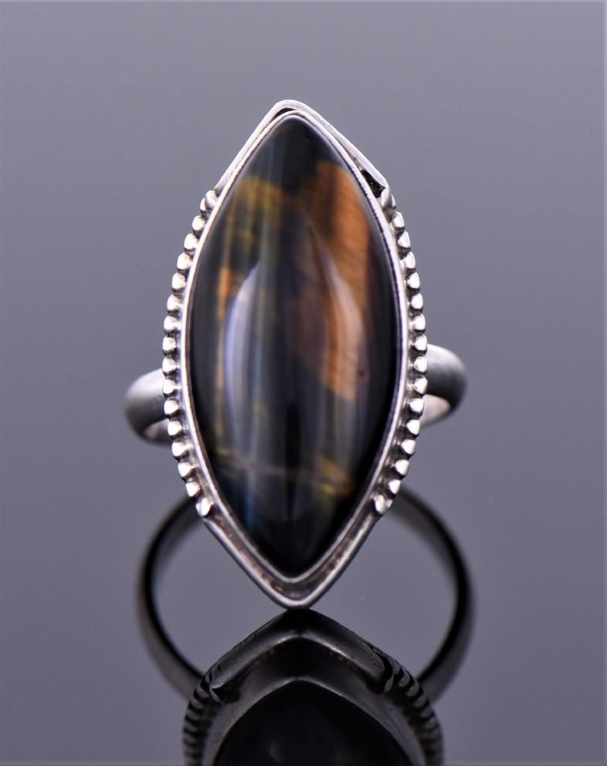 Vintage Tiger Eye Sterling Silver Ring.