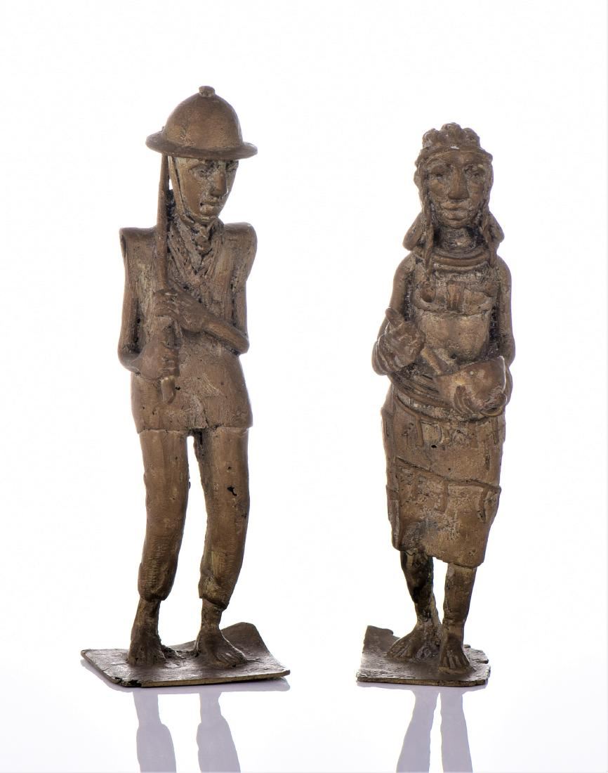 Two Antique Colonial Brass South African Sculpture
