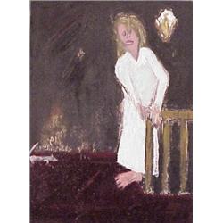 Marc Baseman (20th Century) American, WOMAN AT THE TOP OF THE STAIRS ...