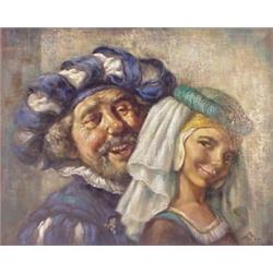 Virginia Dan (20th Century) American, THE KING AND I, oil painting on ...
