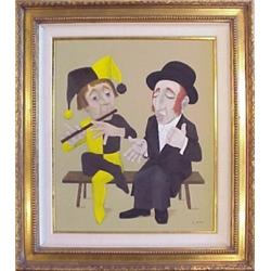 Eugene Dobos (20th Century) American, TALKING TO THE FOOL, oil painting ...