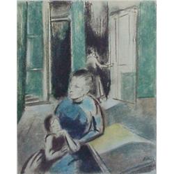 Joseph Floch (1895-1977) American, MOTHER AND CHILD, color colotype ...