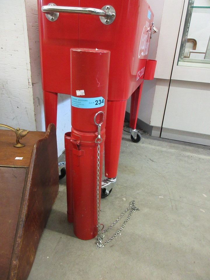 Vintage Metal Road Flag & Flare Canister