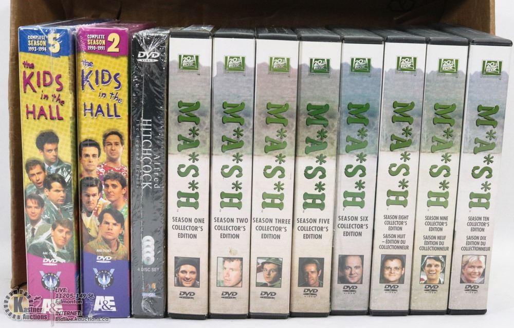 LOT OF 11 MASH DVD SERIES,KIDS IN HALL,HITCHCOCK