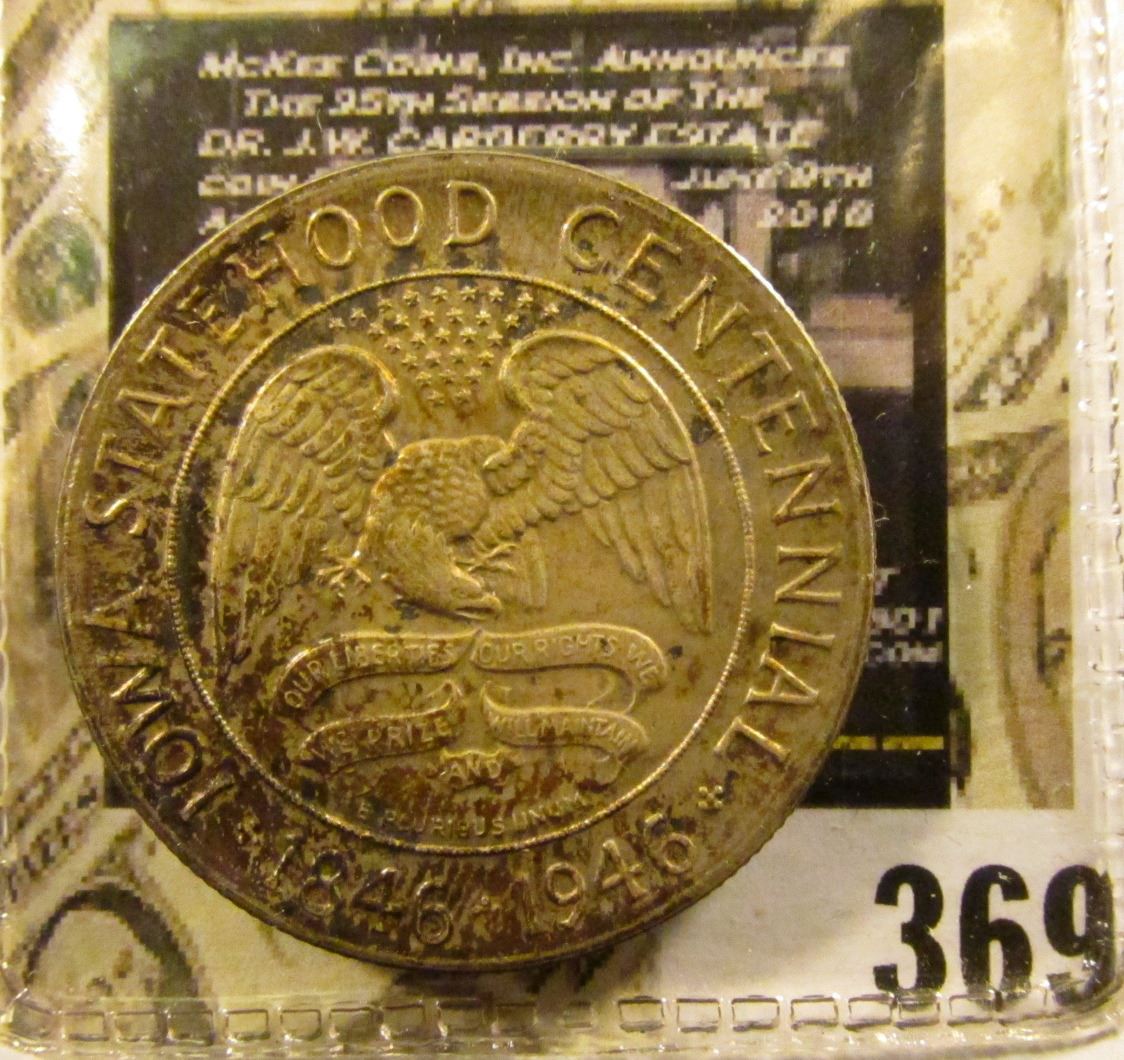 1846-1946 Iowa Statehood Centennial Commemorative Silver Half Dollar ...