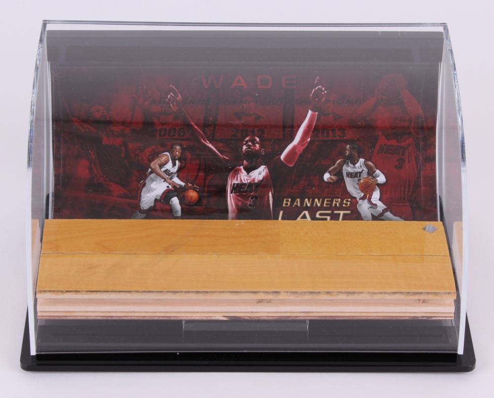 Dwyane Wade Heat "Banners Last Forever" Game-Used Floor Piece with ...