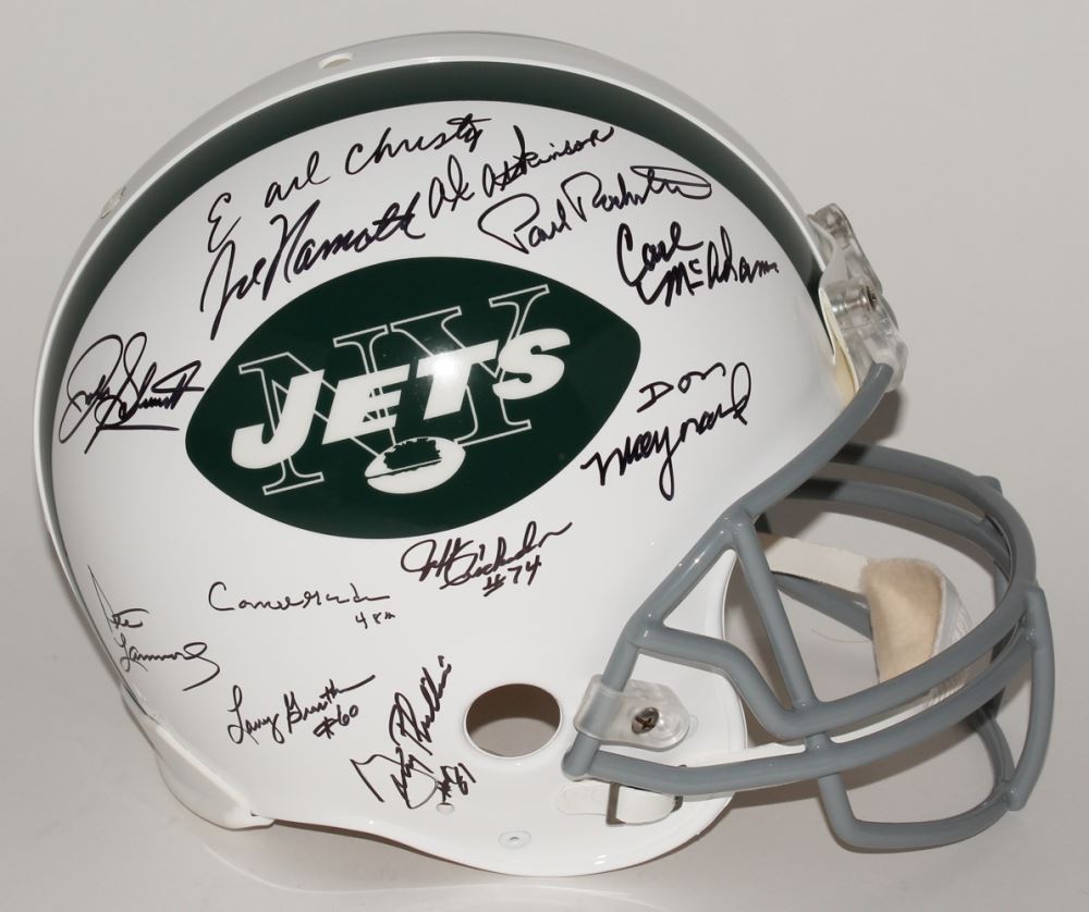 1969 Jets Authentic Pro-Line Throwback Helmet Team Signed by (24) with ...