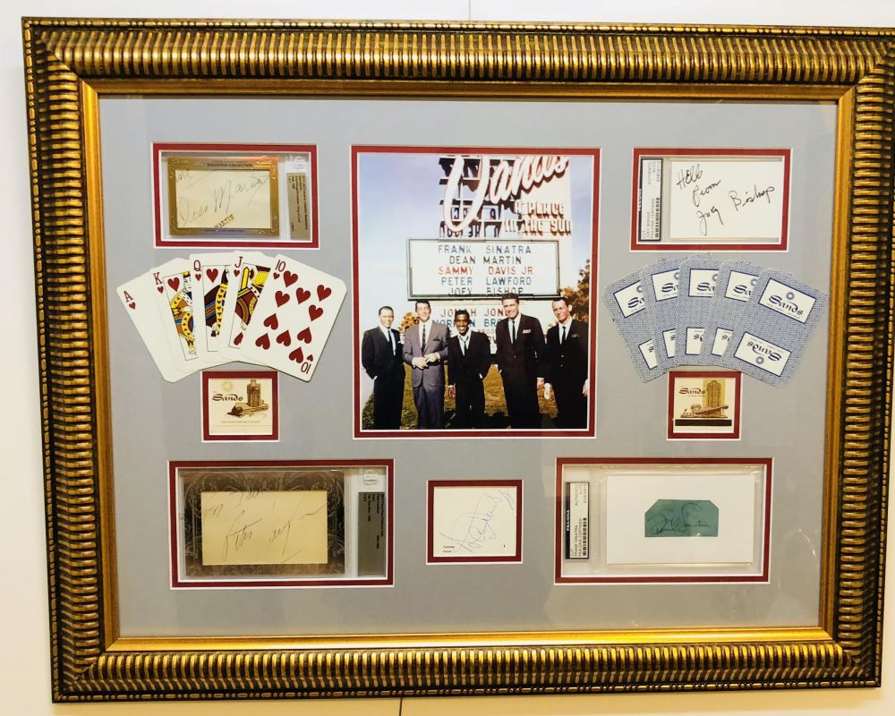 "The Rat Pack" 23x29 Custom Framed Signature Cut Display Signed by (5 ...