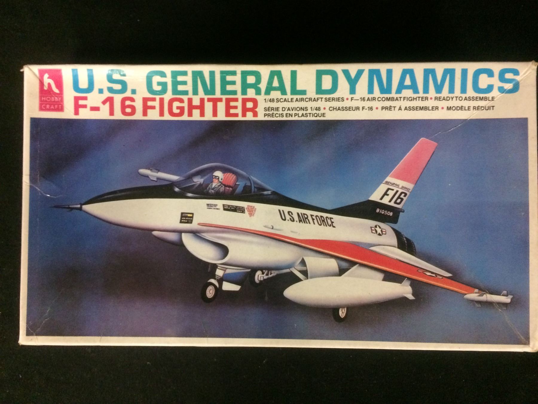 HOBBY CRAFT U.S GENERAL DYNAMICS F-16 FIGHTER 1"48 SCALE UNASSEMBLED ...