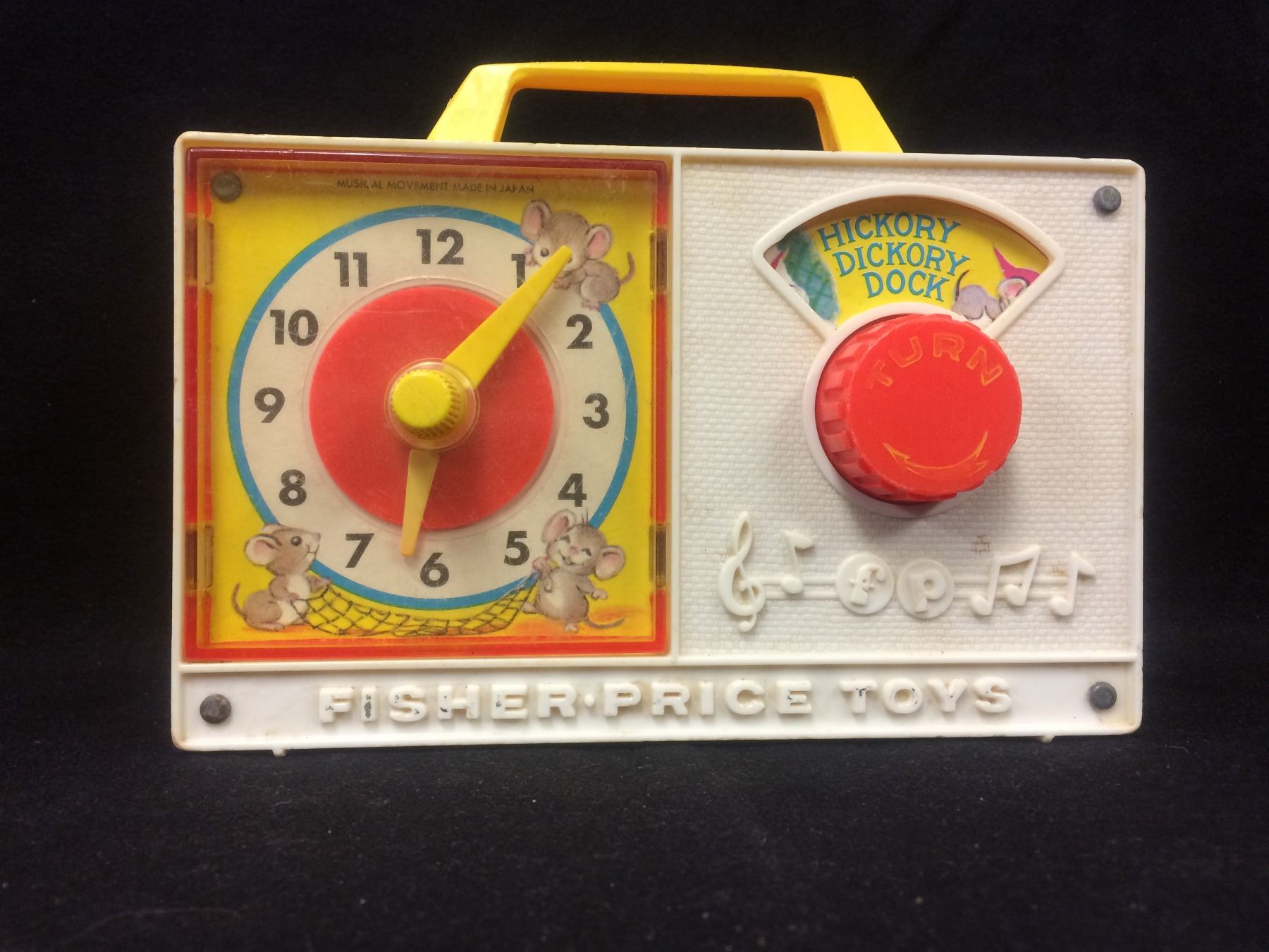 Vintage - FISHER PRICE #107 - Hickory Dickory Dock Clock Radio - 1971
