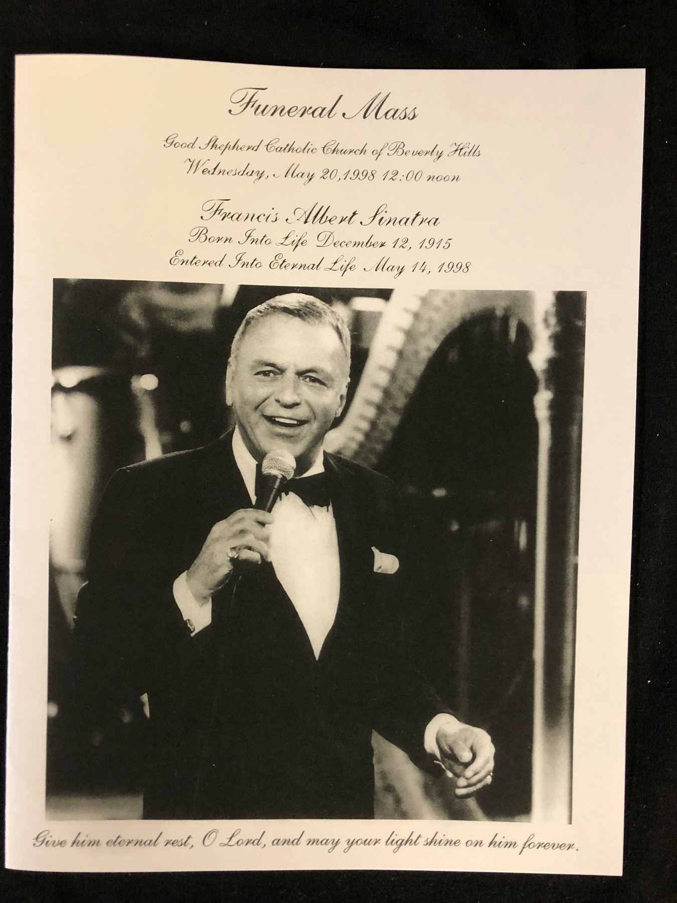 FRANK SINATRA 1998 Funeral Program