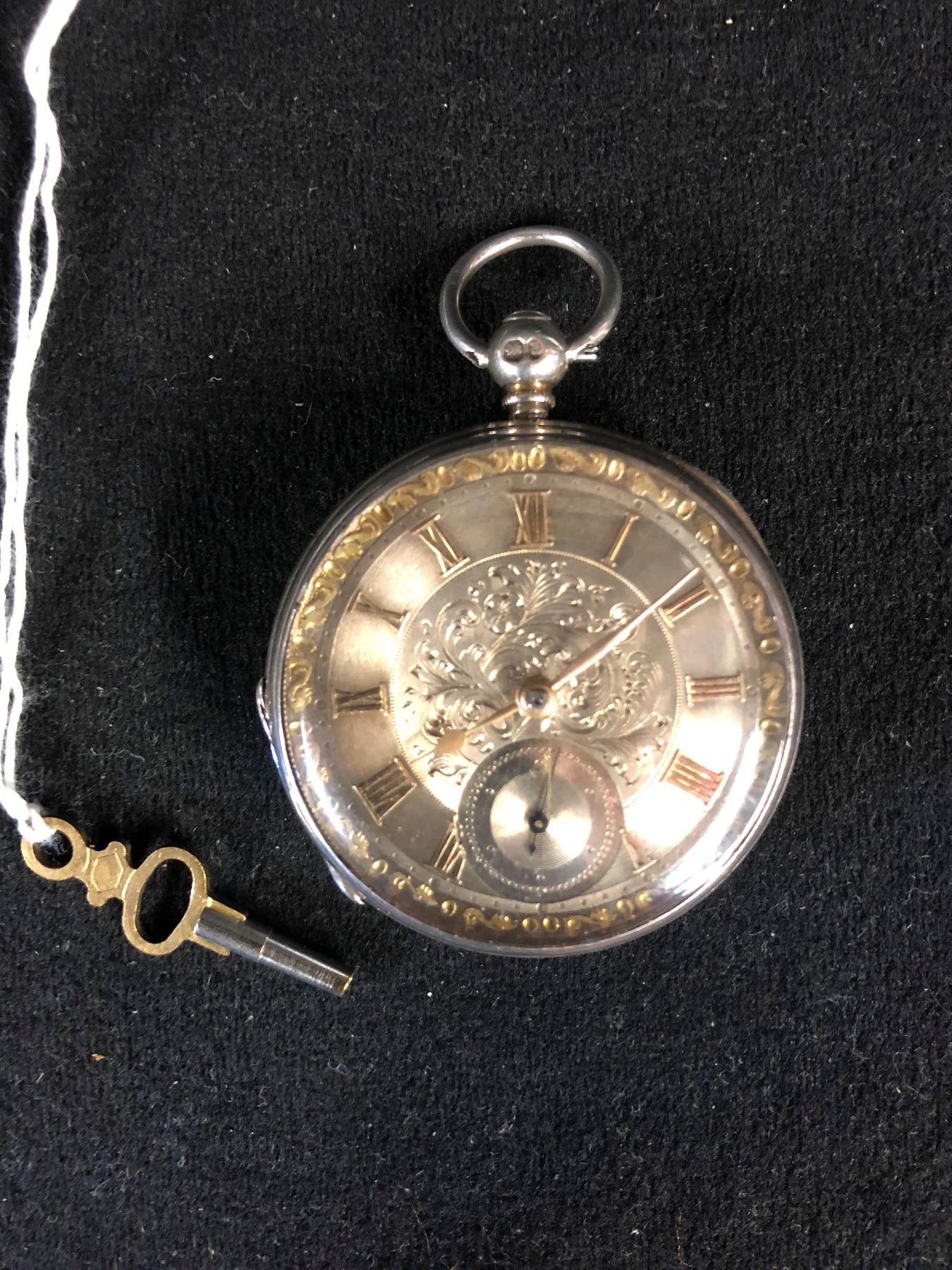 RARE 1800s FUSEE [ CHAIN DRIVEN] POCKET WATCH SOLID 925 SILVER AND GOLD ...