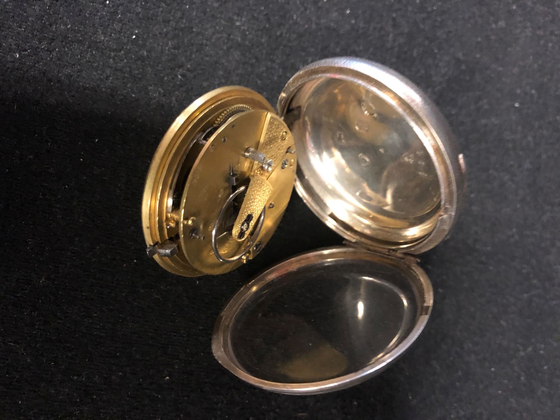 RARE 1800s FUSEE [ CHAIN DRIVEN] POCKET WATCH SOLID 925 SILVER AND GOLD ...