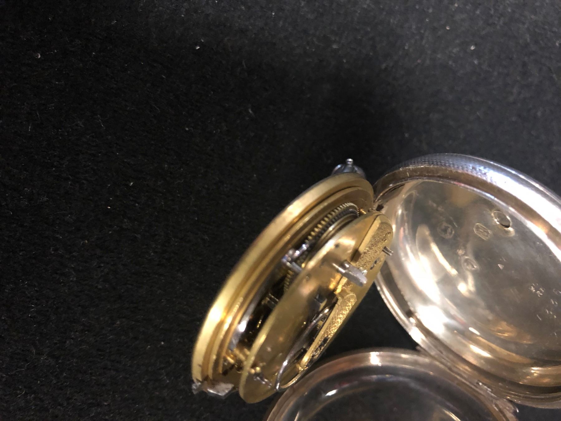 RARE 1800s FUSEE [ CHAIN DRIVEN] POCKET WATCH SOLID 925 SILVER AND GOLD ...