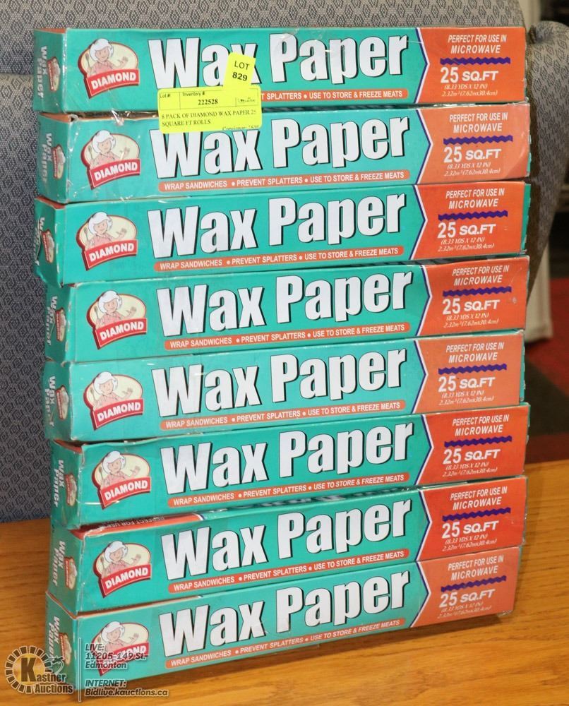 8 PACK OF DIAMOND WAX PAPER 25 SQUARE FT ROLLS