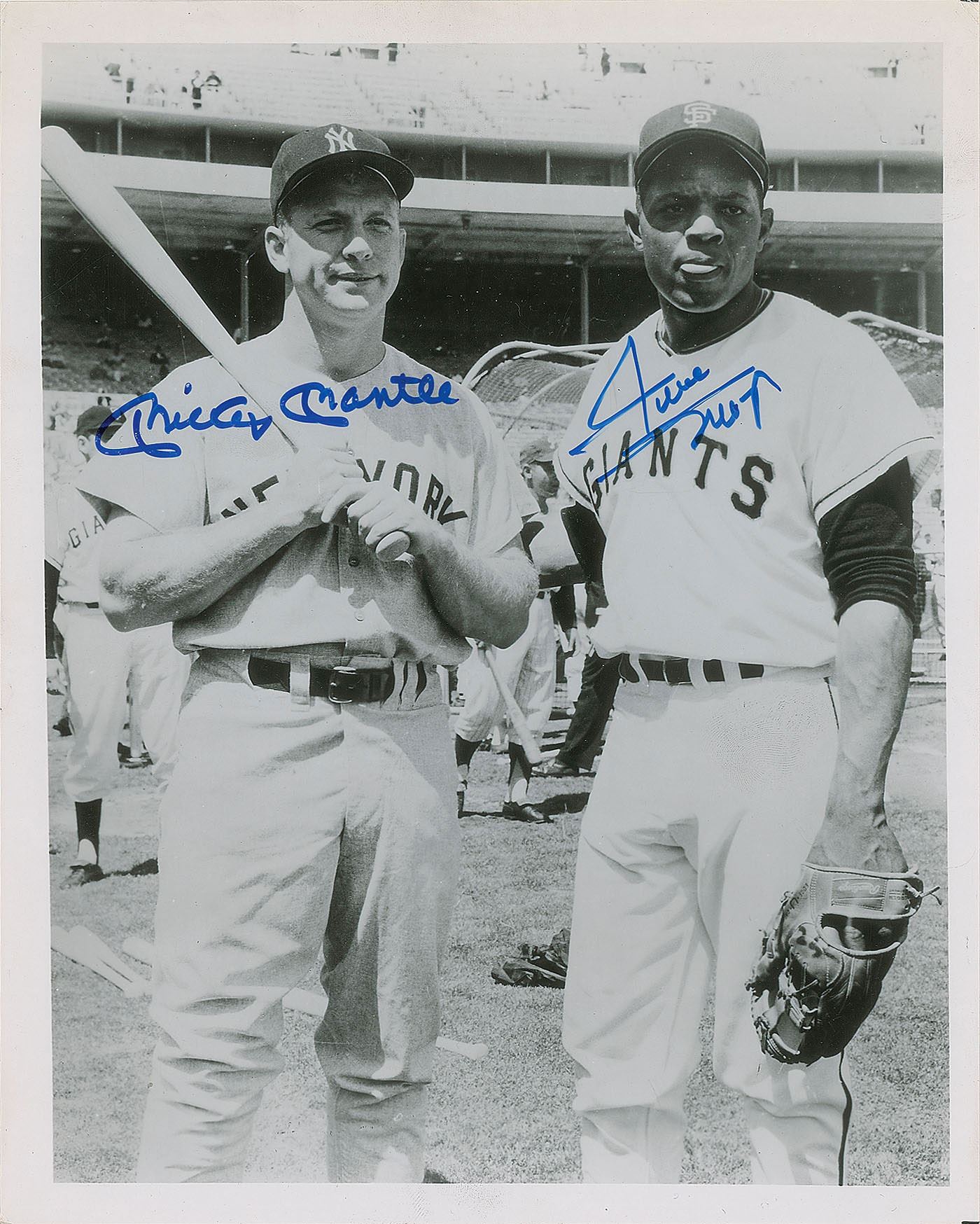 Mickey Mantle and Willie Mays Signed Photograph