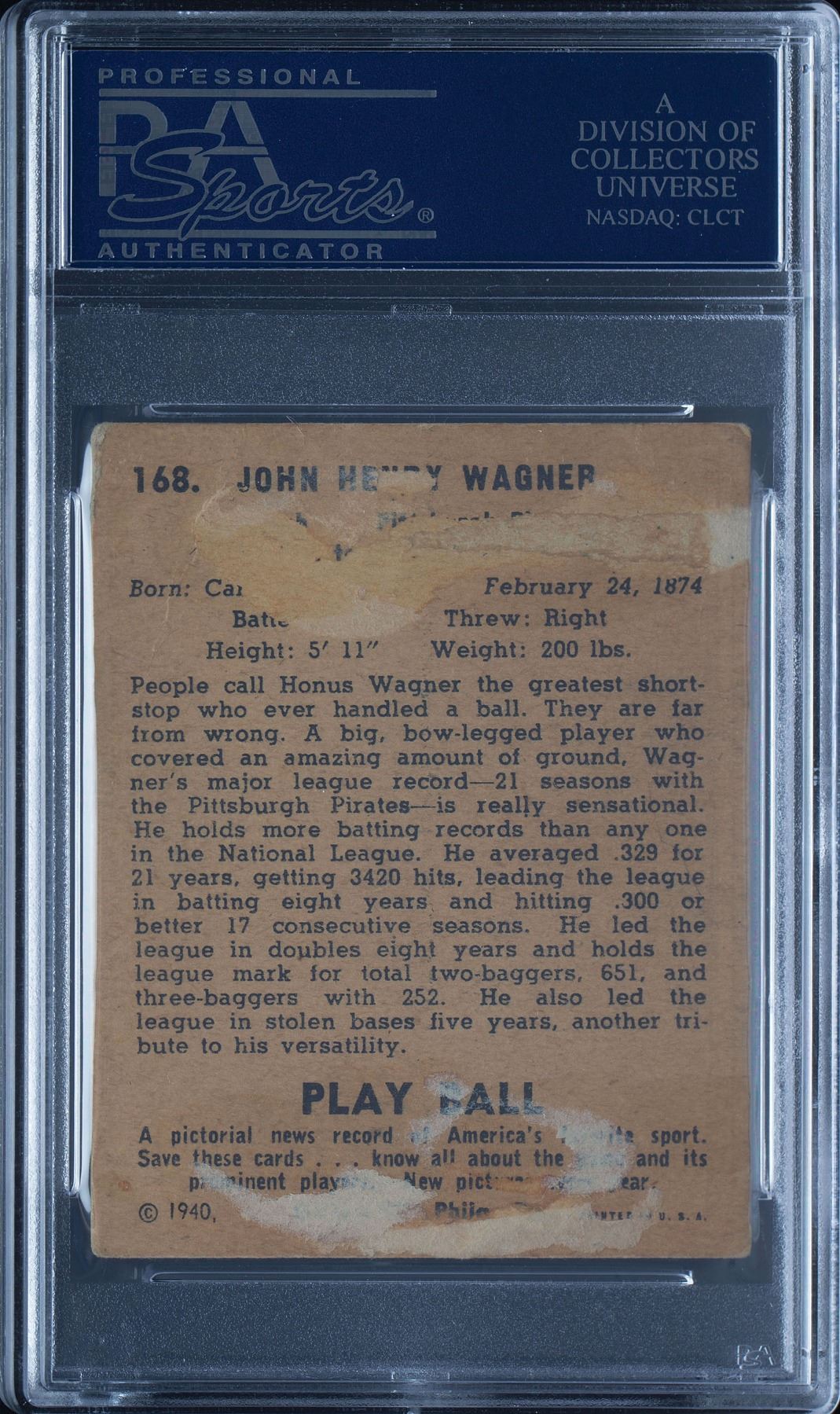 Honus Wagner Signed Baseball Card