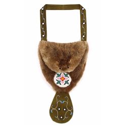 Crow Beaded Beaver Possibles Bag c. 1890 LARGE