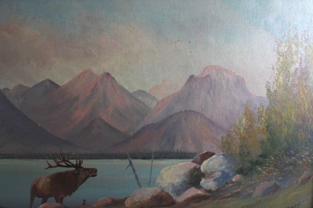 Early 1900 Original Oil Landscape Painting by Raze