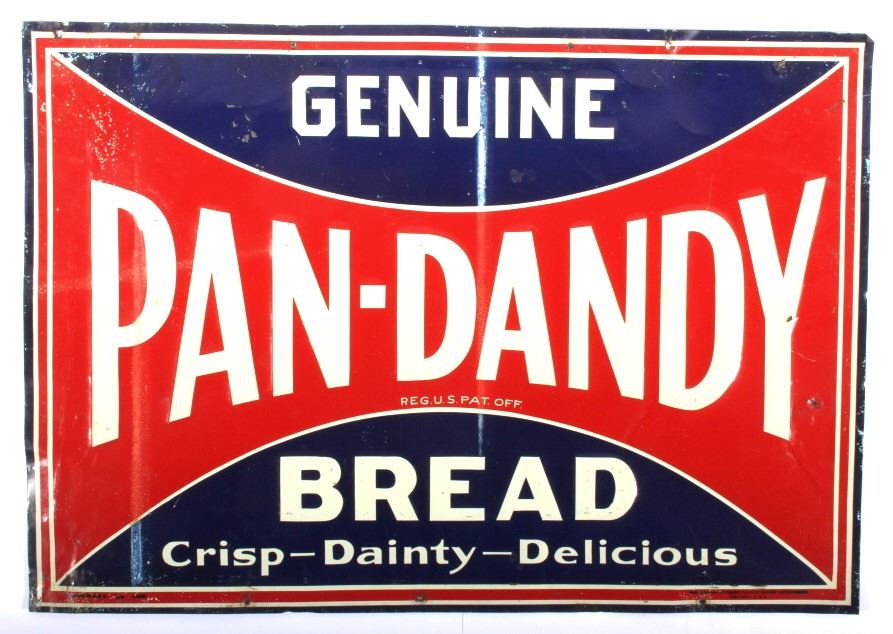 Genuine Pan-Dandy Bread Embossed Tin Sign