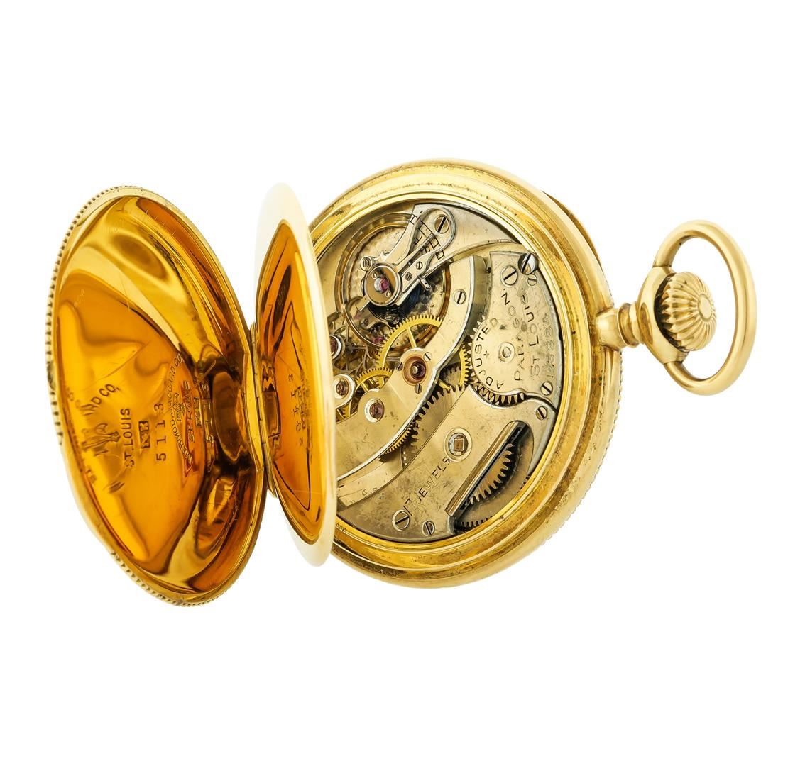 Agassiz Open-Face Pocket Watch - 14KT Yellow Gold