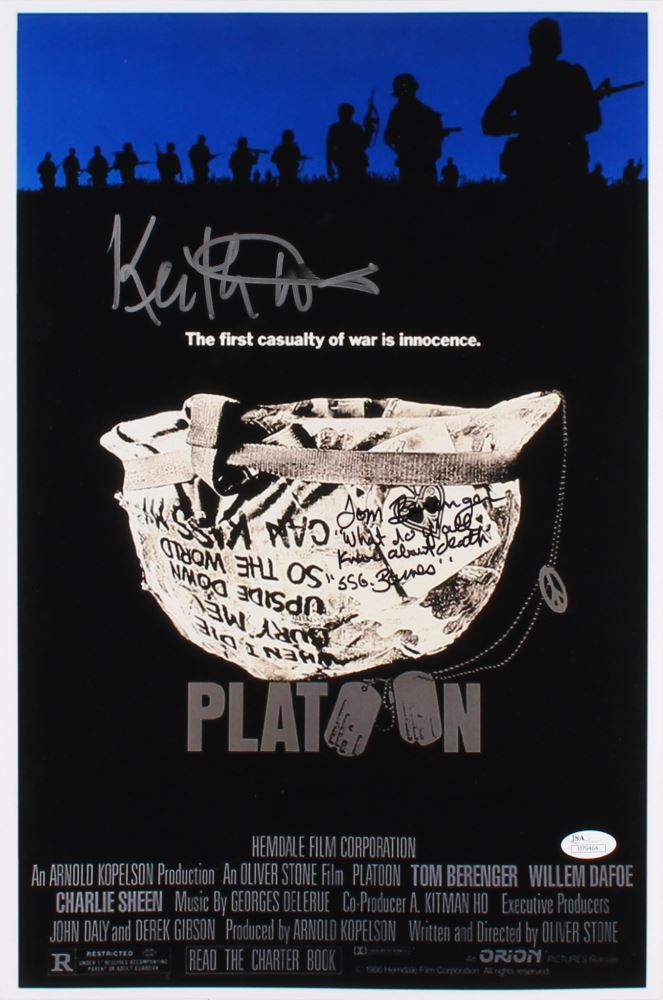Tom Berenger Keith David Signed "Platoon" 12x18 Movie Poster Inscribed ...