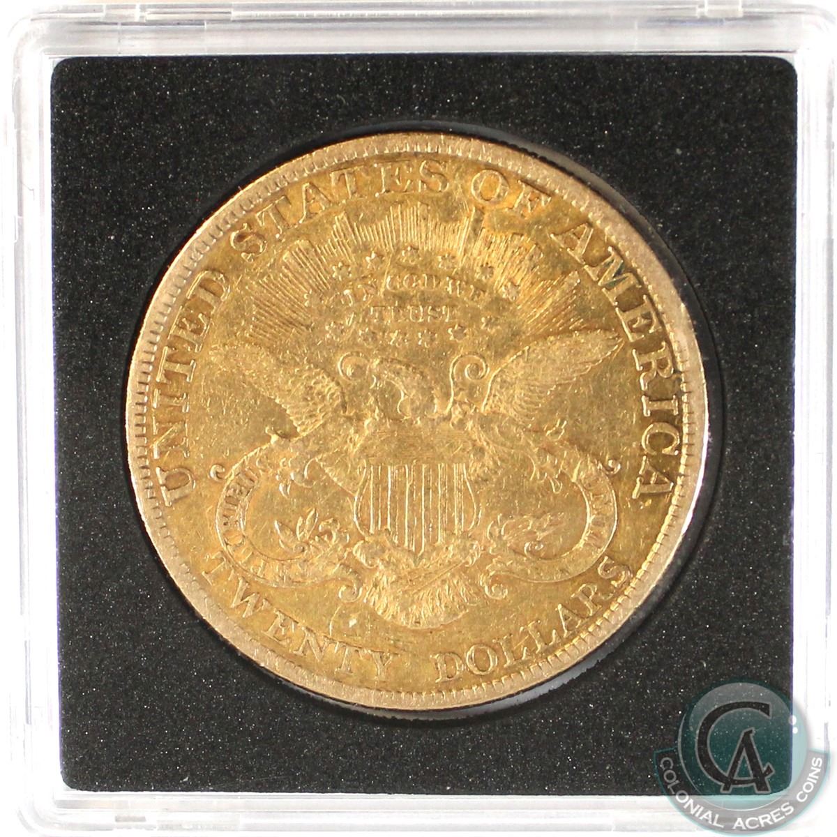 USA; 1879 $20 Double Eagle Gold coin. Coin weighs 33.43 grams and ...