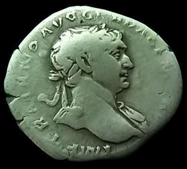 Ancient Roman Silver Coin Denarius Traianus ,traian 98-117 Ad.
