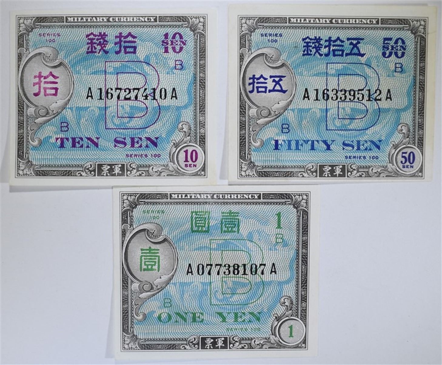SERIES 100 TEN SEN, FIFTY SEN & ONE YEN GEM CU