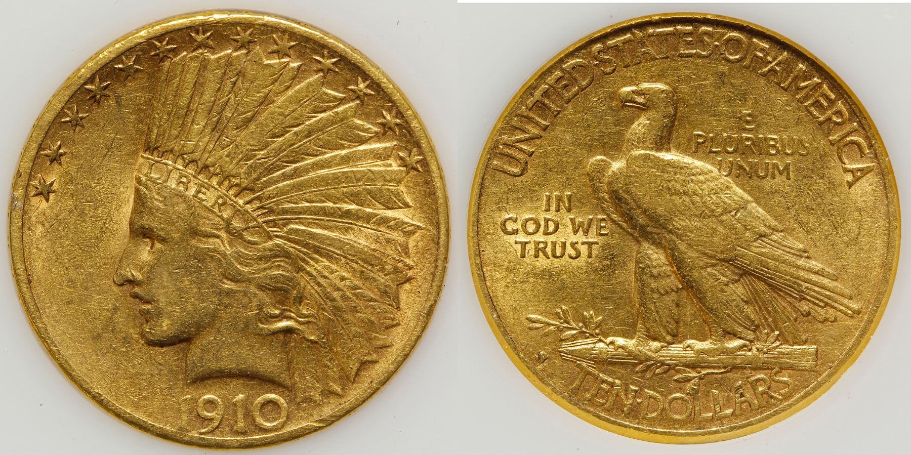 1910 S 10 Indian Head Gold Coin XF 1910 S 10 Indian Head Gold Coin XF